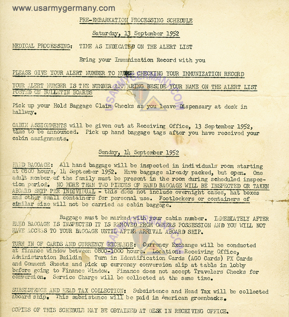 USAREUR Documents - Stevedore School 1950