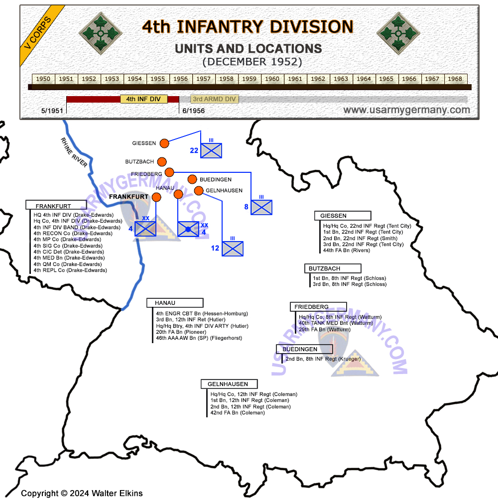 USAREUR Org Charts - 4th Inf Div Map