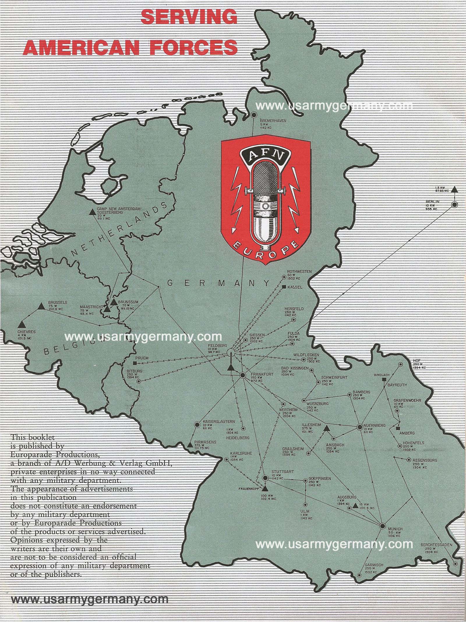 USAREUR Org Charts - AFN Europe 1968